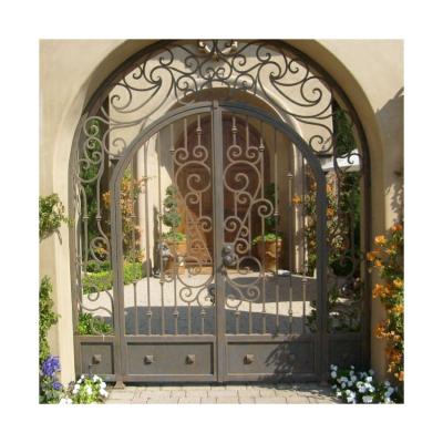 Cina Beautiful Auto Electric Wrought Iron Gate Design Decor Front Door Security Gate in vendita