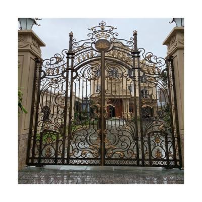 Cina Forged Galvanized Wrought Iron Gate Grill Iron Double Aluminum Entrance Gate in vendita