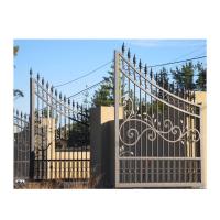 China Courtyard Galvanized Wrought Iron Gate Front Boundary Wall Gates for sale