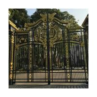 China Courtyard Galvanized Wrought Iron Gate Front Boundary Wall Gates for sale