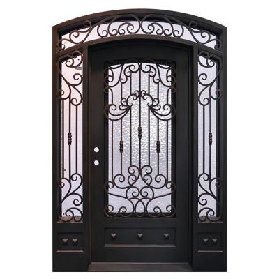 中国 Modern Design Custom Made Wrought Iron Pivot Entry Door With Factory Price For Residential Projects 販売のため