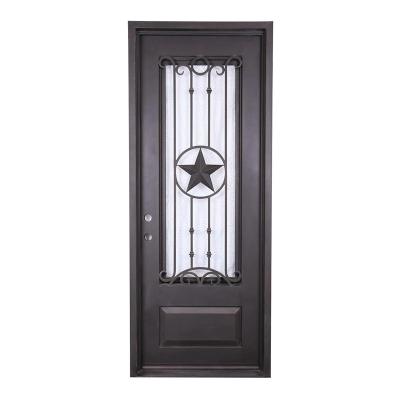 China Double Glass Wrought Iron Security Door Villa Front Swing Exterior For Houses Garden zu verkaufen