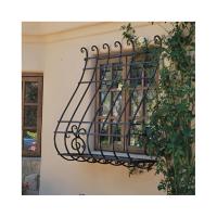 China Custom Wrought Iron Window Grills Galvanized Anti Theft Security Window for sale