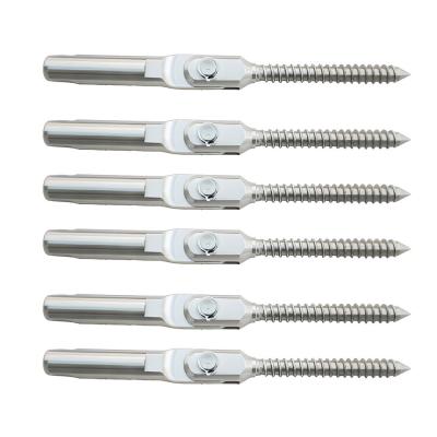 Cina 304 316 Stainless Steel Adjustable Swageless Wire Receiver Terminal Fitting With Jaw For Wood Post Cable Railing in vendita
