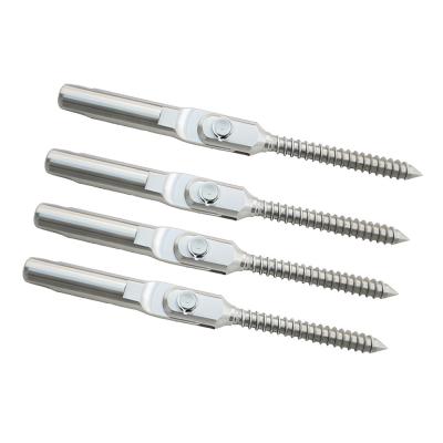 Cina 304 316 Stainless Steel Adjustable Swageless Wire Receiver Terminal Fitting With Jaw For Wood Post Cable Railing in vendita