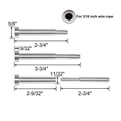 Cina Stainless Steel Swage Stud End Fitting Swage Tensioner Receiver Cable Railing Fitting Railing Cable Railings in vendita