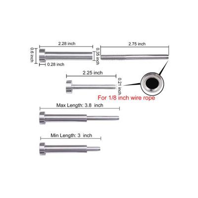 Cina 316 Stainless Steel Tensioner Terminal Fitting Kits With Cap Without Holes For Cable Railing in vendita