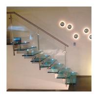 China Glass staircase design single stringer tempered glass circular staircase for sale