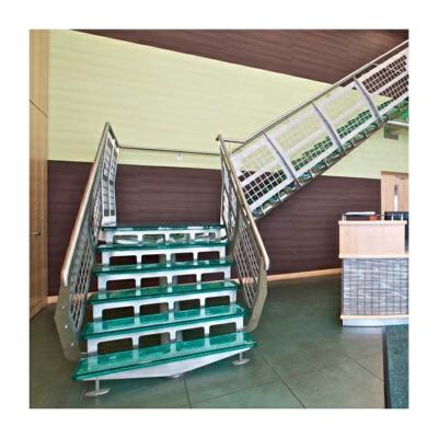 Cina Tempered glass panel stairs mono keel beam straight stringer glass staircase in vendita