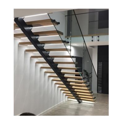 Cina Townhouse wood construction kit one beam prefab metal wood straight stairs in vendita