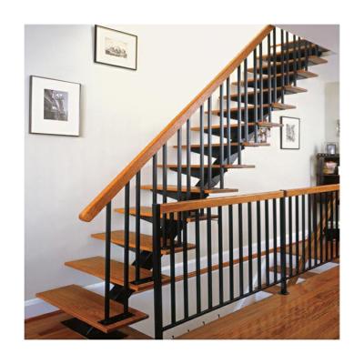 Cina Factory direct sales indoor wood staircase central stringer straight stairs plan in vendita