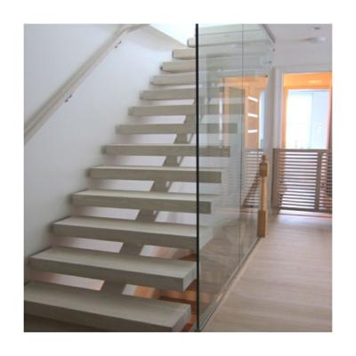 Cina Condominium wood stairs edging single keel modern wood treads straight staircase in vendita
