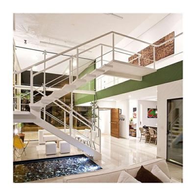 中国 Factory make wood stairs one beam wood tread straight floating stair 販売のため