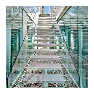 Cina Factory direct sales wooden stairs design one beam straight staircase dimensions in vendita