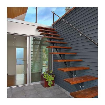 中国 Made in China indoor wooden stair mono keel straight wood stairway 販売のため