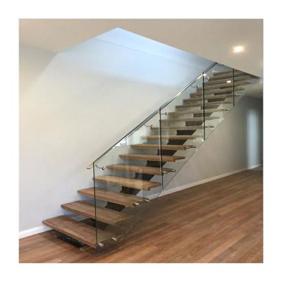 中国 Manufacturer wood folding stairs one beam wood straight house stair 販売のため