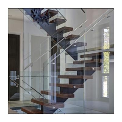 中国 China factory prefab interior wooden stair single stringer solid wood steps straight stair 販売のため