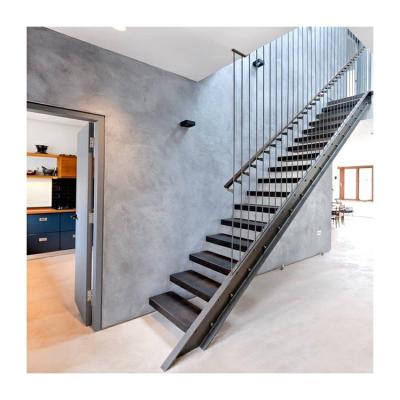 Cina Made in China woode staircase one beam straight stair with wood steps in vendita