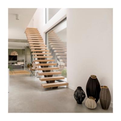 中国 Library staircase in wood central keel straight staircase 販売のため