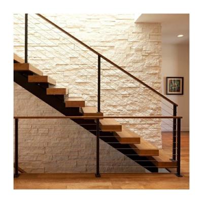 中国 WilliamArchi solid wood stair mono stringer straight iron wood staircase 販売のため