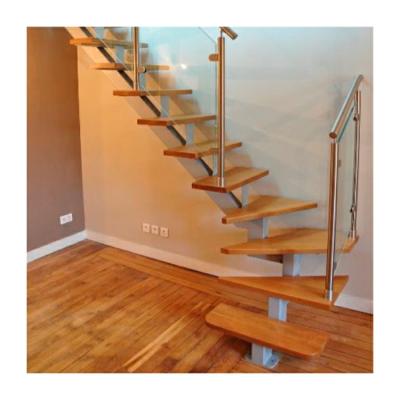中国 China Wood stairs design mono keel solid wood thread straight stair 販売のため