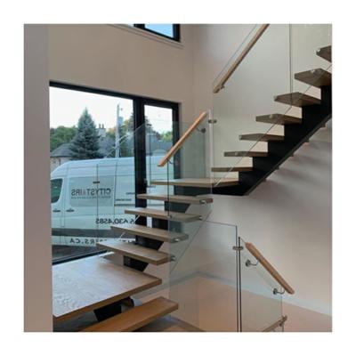 中国 General direct sales wooden stairs for sale mono beam straight floating stairs wood 販売のため