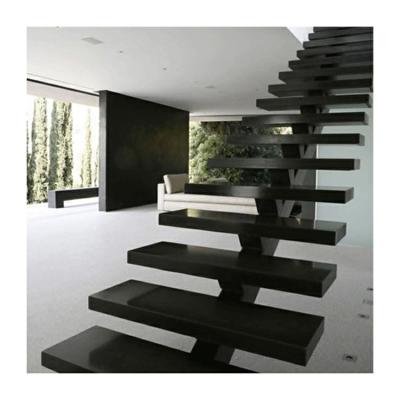Cina China wood stright single stringer solid wood straight staircase in vendita