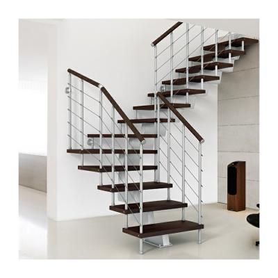 Cina China wood stright single stringer solid wood straight staircase in vendita