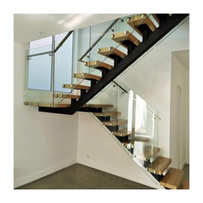 Cina China wood stright single stringer solid wood straight staircase in vendita