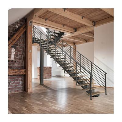 Cina Factory seller tranditional wood stair parts one beam used metal and wood straight stairs in vendita