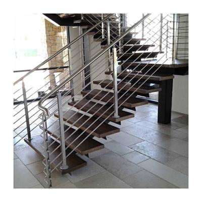 中国 Wholesale agent used indoor solid wood railing stairs mono stringer cheap solid wood staircase straight 販売のため