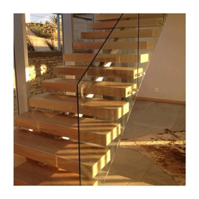 Cina Factory supply interior wood stairs central stringer straight wooden stairs in vendita