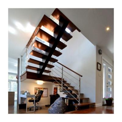 Cina Villa rubber wood stairs single stringer how to fit a straight flight of stairs in vendita