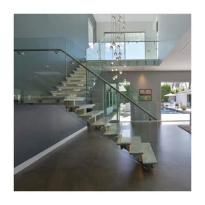 Cina Factory direct decorative wooden stair one beam straight staircase design in vendita