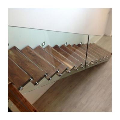 中国 New design straight stairs l shape interior steel wood stairs 販売のため