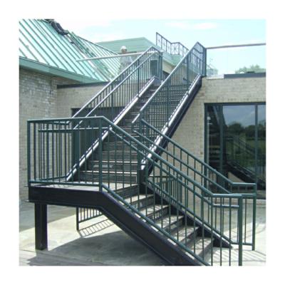 中国 2023 Straight Metal Stair Double Stringer Cable Railing Straight Staircase 販売のため