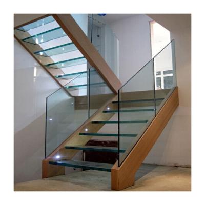 Cina Stair parts plexiglass stairs indoor straight staircase in vendita