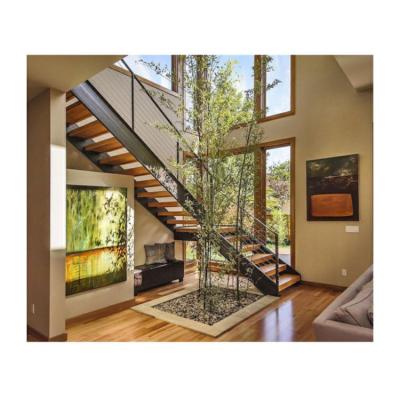 Cina High quality easy installation straight staircase prefabricated modern wood stairs in vendita