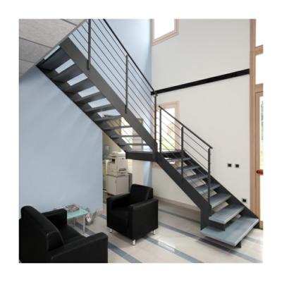 Cina Building materials straight glass staircase beech wood steps stairs in vendita