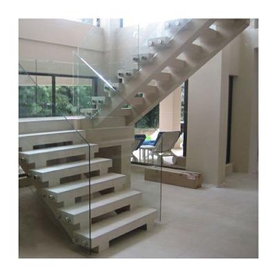 Cina Original factory l-shape straight staircase wood tread stairs in vendita