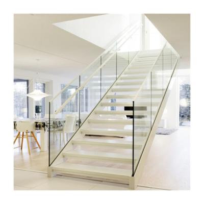 中国 Practical design straight stairs with center beam prefabricated wood stairs 販売のため