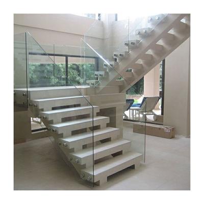 Cina Practical design straight stairs with center beam prefabricated wood stairs in vendita