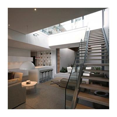中国 Department glass straight stairs design outdoor wood stairs 販売のため