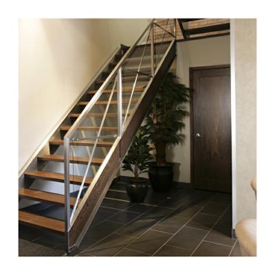 Cina General direct sales straight stairs price simple wooden tread stairs in vendita
