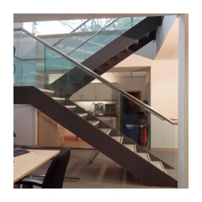 Cina Fashion design used glass straight staircase classical solid wood stairs in vendita