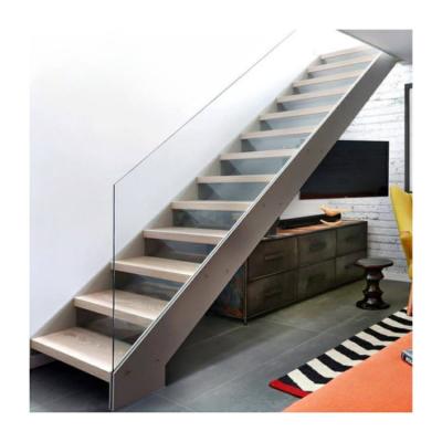 Cina Condominium cheap straight staircase indoor used solid wood treads stairs in vendita