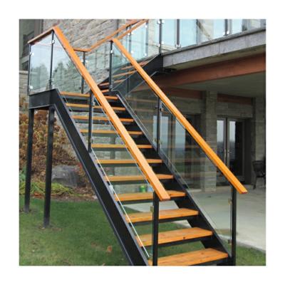 Cina Department outdoor straight staircase indoor used wood treads stairs in vendita