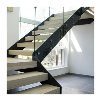 Cina China manufacturer indoor straight stairs l shape wood staircase in vendita