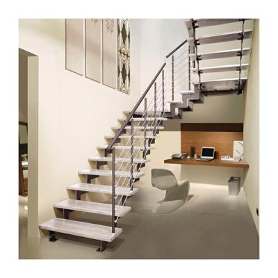 Cina China supplier l staircase dimensions indoor prefabricated steel wood stair in vendita