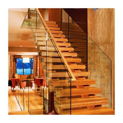 Cina Quality assurance straight staircase for villa solid wood tread stair in vendita